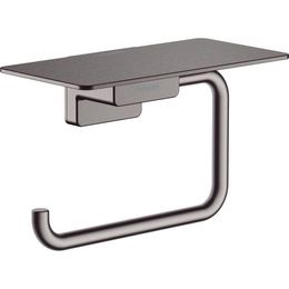 Hansgrohe AddStoris Papierrollenhalter 41772340 mit Ablage, Wandmontage, Metall, brushed black chrome
