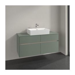 Villeroy & Boch Villeroy und Boch Collaro Waschtischunterschrank C128B0AF 120x54,8x50cm, Waschtisch mittig, LED-Beleuchtung 8,8 W, soft green