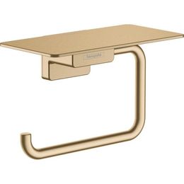 Hansgrohe AddStoris Papierrollenhalter 41772140 mit Ablage, Wandmontage, Metall, brushed bronze