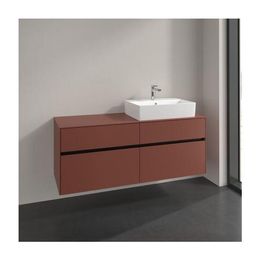 Villeroy & Boch Villeroy und Boch Collaro Waschtischunterschrank C133B0AH 140x54,8x50cm, Waschtisch rechts, LED-Beleuchtung 10,4W, wine red