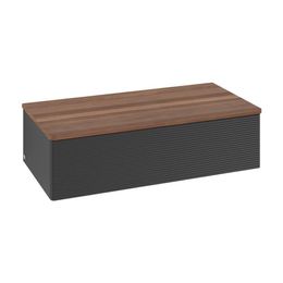 Villeroy & Boch Villeroy und Boch Antao Waschtisch-Unterschrank L40102PD 100x26,8x50cm, Waschbeckenplattenfarbe warm walnut, black matt lacquer