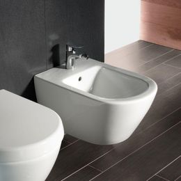 Villeroy & Boch Villeroy & Boch Wand Bidet Subway 2.0 540000R1 weiss Alpin Ceramicplus, 1 Hahnloch, mit Überlauf