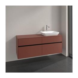 Villeroy & Boch Villeroy und Boch Collaro Waschtischunterschrank C118B0AH 140x54,8x50cm, Waschtisch rechts, LED-Beleuchtung 10,4W, wine red