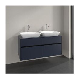 Villeroy & Boch Villeroy und Boch Collaro Waschtischunterschrank C115B0VQ 120x54,8x50cm, f&uuml;r 2 Waschtische, LED-Beleuchtung 8,8W, marine blue