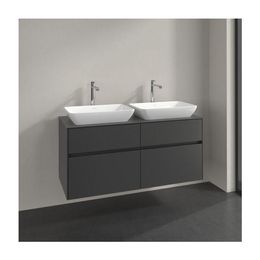 Villeroy & Boch Villeroy und Boch Collaro Waschtischunterschrank C115B0VR 120x54,8x50cm, f&uuml;r 2 Waschtische, LED-Beleuchtung 8,8W, graphite