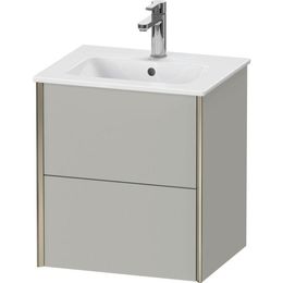 Duravit XViu Waschtisch-Unterschrank XV43150B107 51x42x56cm, 2 Schubkästen, wandhängend, champagner matt, betongrau matt