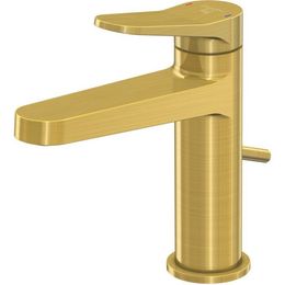 Steinberg Serie 340 Waschtischarmatur 3401000BG Ausladung 126mm, mit Ablaufgarnitur 1 1/4", Brushed Gold