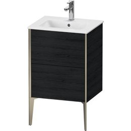 Duravit XViu Waschtisch-Unterschrank XV44590B116 51x42x59,4cm, 2 Ausz&uuml;ge, stehend, champagner matt, Eiche schwarz