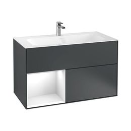 Villeroy & Boch Villeroy und Boch Finion Waschtischunterschrank F030GFHG 99,6x59,1x49,8cm, Regal links Glossy white lacquer, Midnight Blue Matt Lacquer