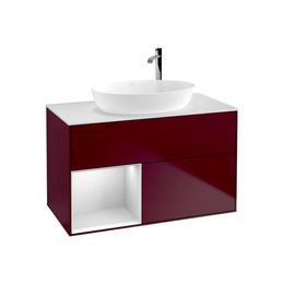 Villeroy & Boch Villeroy und Boch Finion Waschtischunterschrank G891MTHB 100cm, Abdeckplatte white matt, Emotion, Regale White matt lacquer, Peony Matt