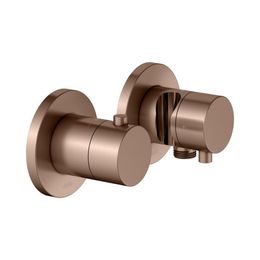 KEUCO Edition 400 Thermostatarmatur Set 51553291221 f&uuml;r 2 Verbraucher, mit Schlauchanschluss und Brausehalter, Edelstahl-Finish