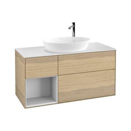 Villeroy & Boch Villeroy und Boch Finion Waschtischunterschrank G941MTPC 120cm, Abdeckplatte white matt, Emotion, Regale White matt lacquer, Oak Veneer