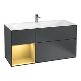 Villeroy & Boch Villeroy und Boch Finion Waschtischunterschrank F060HFHG 119,6x59,1cm, Regal links Gold matt, Midnight Blue Matt Lacquer
