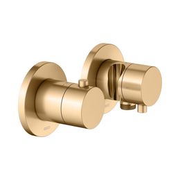 KEUCO Edition 400 Thermostatarmatur Set 51553251221 f&uuml;r 2 Verbraucher, mit Schlauchanschluss und Brausehalter, Edelstahl-Finish
