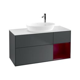Villeroy & Boch Villeroy und Boch Finion Waschtischunterschrank G951HBHG 120cm, Abdeckplatte white matt, Emotion, Regale Peony matt lacquer, Midnight Blue Matt Lacquer