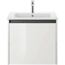 Duravit Me by Starck Möbel-Waschtisch 2336633200 63 x 49 cm, weiß seidenmatt, mit Hahnloch, Überlauf, Hahnlochbank