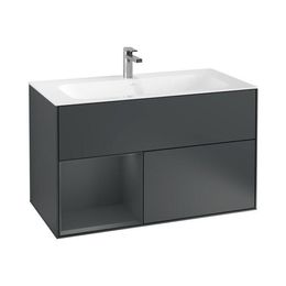 Villeroy & Boch Villeroy und Boch Finion Waschtischunterschrank F030HGHG 99,6x59,1x49,8cm, Regal links Midnight Blue Matt Lacquer, Midnight Blue Matt Lacquer