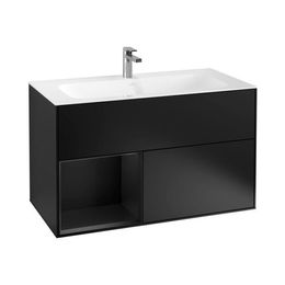 Villeroy & Boch Villeroy und Boch Finion Waschtischunterschrank F030PDPD 99,6x59,1x49,8cm, Regal links Black matt lacquer, Black matt lacquer