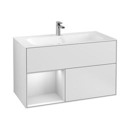 Villeroy & Boch Villeroy und Boch Finion Waschtischunterschrank F030MTMT 99,6x59,1x49,8cm, Regal links White matt lacquer, White matt lacquer