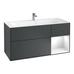 Villeroy & Boch Villeroy und Boch Finion Waschtischunterschrank F070GKGM 119,6x59,1cm, Regal rechts Anthracite matt, Olive Matt Lacquer