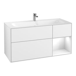 Villeroy & Boch Villeroy und Boch Finion Waschtischunterschrank F070GFGF 119,6x59,1cm, Regal rechts Glossy white lacquer, Glossy white lacquer