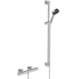 Ideal Standard Ceratherm T 25N Brausekombination A8539AA mit Brausethermostat, Brausestange 90cm, 2 Funktion-Handbrause, 8l, chrom
