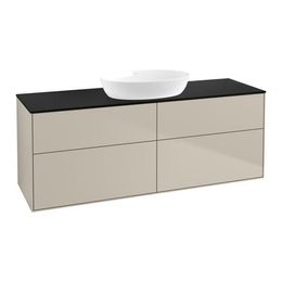 Villeroy & Boch Villeroy und Boch Finion Waschtischunterschrank FA9200HH 160x60,3cm, Abdeckplatte black matt, Sand Matt Lacquer
