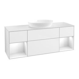 Villeroy & Boch Villeroy und Boch Finion Waschtischunterschrank GD01GFGF 120cm, Abdeckplatte white matt, Emotion, Regale Glossy white lacquer, Glossy white lacquer