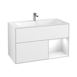 Villeroy & Boch Villeroy und Boch Finion Waschtischunterschrank G040GFGF 99,6x59,1cm, Emotion, Regal rechts Glossy white lacquer, Glossy white lacquer