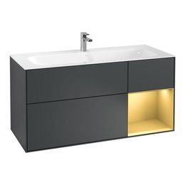Villeroy & Boch Villeroy und Boch Finion Waschtischunterschrank F070HFHG 119,6x59,1cm, Regal rechts Gold matt, Midnight Blue Matt Lacquer