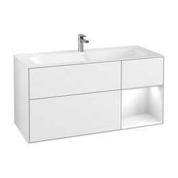Villeroy & Boch Villeroy und Boch Finion Waschtischunterschrank G070GFGF 119,6x59,1cm, Emotion, Regal rechts Glossy white lacquer, Glossy white lacquer