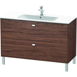 Duravit Brioso Waschtischunterbau BR440401021 1220x479mm, Nussbaum Dunkel/Chrom, 2 Ausz&uuml;ge