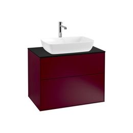 Villeroy & Boch Villeroy und Boch Finion Waschtischunterschrank F75200HB 80x60,3cm, Abdeckplatte black matt, Peony Matt