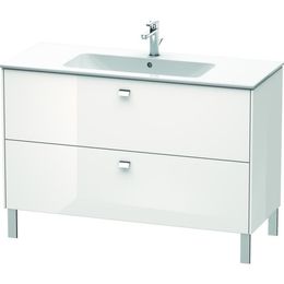 Duravit Brioso Waschtischunterschrank BR440401022 1220x479mm, Weiß Hochglanz, 2 Auszüge, Griff Chrom