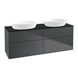 Villeroy & Boch Villeroy und Boch Finion Waschtischunterschrank GA8200HG 160x60,3cm, Emotion, Abdeckplatte black matt, Midnight Blue Matt Lacquer