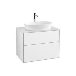 Villeroy & Boch Villeroy und Boch Finion Waschtischunterschrank G75100GF 80x60,3cm, Emotion, Abdeckplatte white matt, Glossy white lacquer