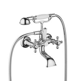 Dornbracht Madison Wannen-Zweigriff-Armatur 25023360-00 mit Brausegarnitur, chrom