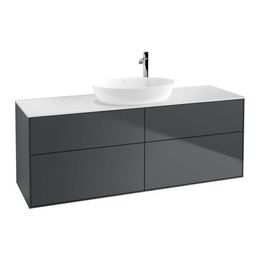 Villeroy & Boch Villeroy und Boch Finion Waschtischunterschrank F97100HG 160x60,3cm, Abdeckplatte white matt, Midnight Blue Matt Lacquer