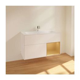 Villeroy & Boch Villeroy und Boch Finion Waschtischunterschrank F040HFMT mit Beleuchtung, 2 Ausz&uuml;ge, 996 x 591 x 498 mm, White Matt Lacquer / Gold Matt Lacquer