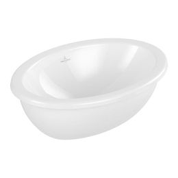 Villeroy & Boch Villeroy und Boch Loop & friends Unterbauwaschbecken 4A530001 oval, ohne Hahnlochbank, mit &Uuml;berlauf, 43 x 28,5 cm, wei&szlig;