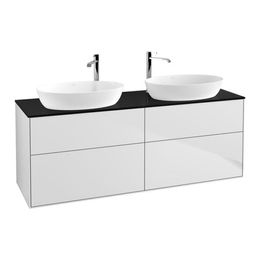Villeroy & Boch Villeroy und Boch Finion Waschtischunterschrank G96200MT 160x60,3cm, Emotion, Abdeckplatte black matt, White matt lacquer