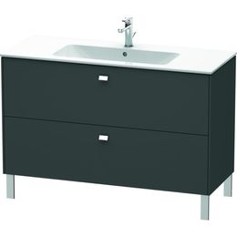 Duravit Brioso Waschtischunterbau BR440401049 1220x479mm, Graphit Matt, 2 Ausz&uuml;ge, Griff Chrom