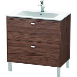 Duravit Brioso Waschtischunterbau BR440201021 820x479mm, Nussbaum Dunkel/Chrom, 2 Auszüge
