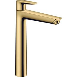 Hansgrohe Talis E Waschtisch-Einhebelmischer 71716990 mit Ablaufgarnitur, Ausladung 183 mm, polished gold optic