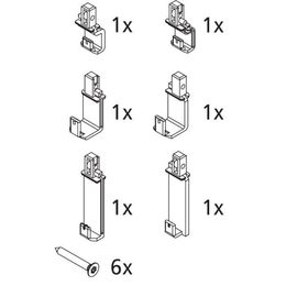 Kermi Ibiza 2000 F&uuml;hrungshaken 2533859 I2STD, f&uuml;r Gleitt&uuml;r 3-tlg, silber und wei&szlig;, Ersatzteilset