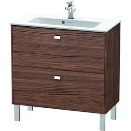 Duravit Brioso Waschtischunterbau BR440701021 820x389mm, Nussbaum Dunkel/Chrom, 2 Ausz&uuml;ge