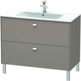 Duravit Brioso Waschtischunterbau BR440301043 1020x479mm, Basalt Matt, 2 Ausz&uuml;ge, Griff Chrom