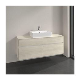 Villeroy & Boch Villeroy und Boch Collaro Waschtischunterschrank C131B0AA 140x54,8x50cm, f&uuml;r Waschtisch mittig, LED-Beleuchtung 10,4W, white oak