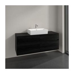 Villeroy & Boch Villeroy und Boch Collaro Waschtischunterschrank C131B0AB 140x54,8x50cm, f&uuml;r Waschtisch mittig, LED-Beleuchtung 10,4W, black oak