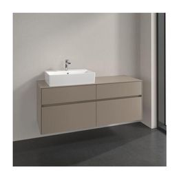 Villeroy & Boch Villeroy und Boch Collaro Waschtischunterschrank C132B0VM 140x54,8x50cm, Waschtisch links, LED-Beleuchtung 10,4W, taupe
